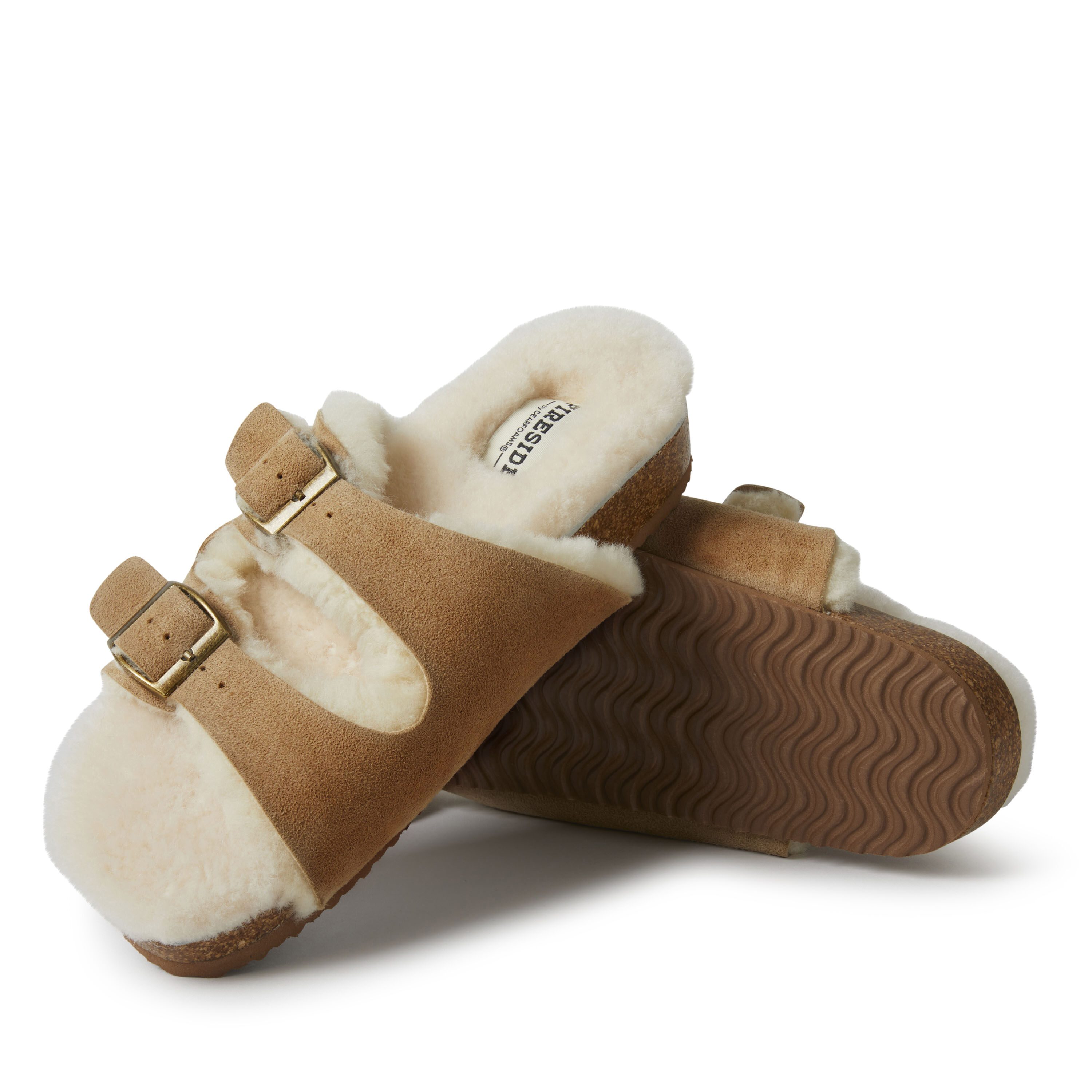 Women's Fireside by Dearfoams Tamworth Cork Molded Footbed Double Band ...