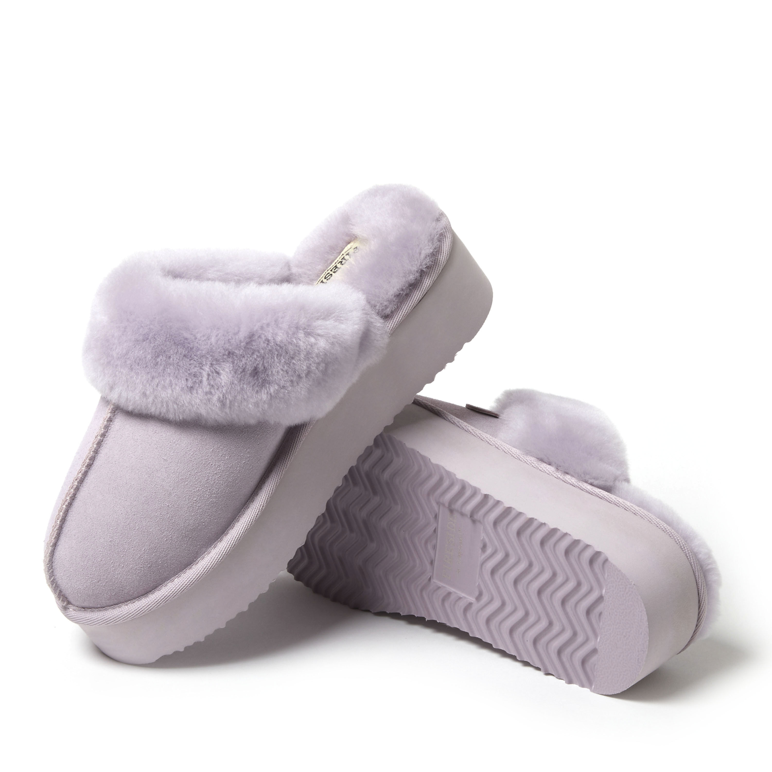 Women's Fireside by Dearfoams Melton Genuine Shearling Platform Scuff