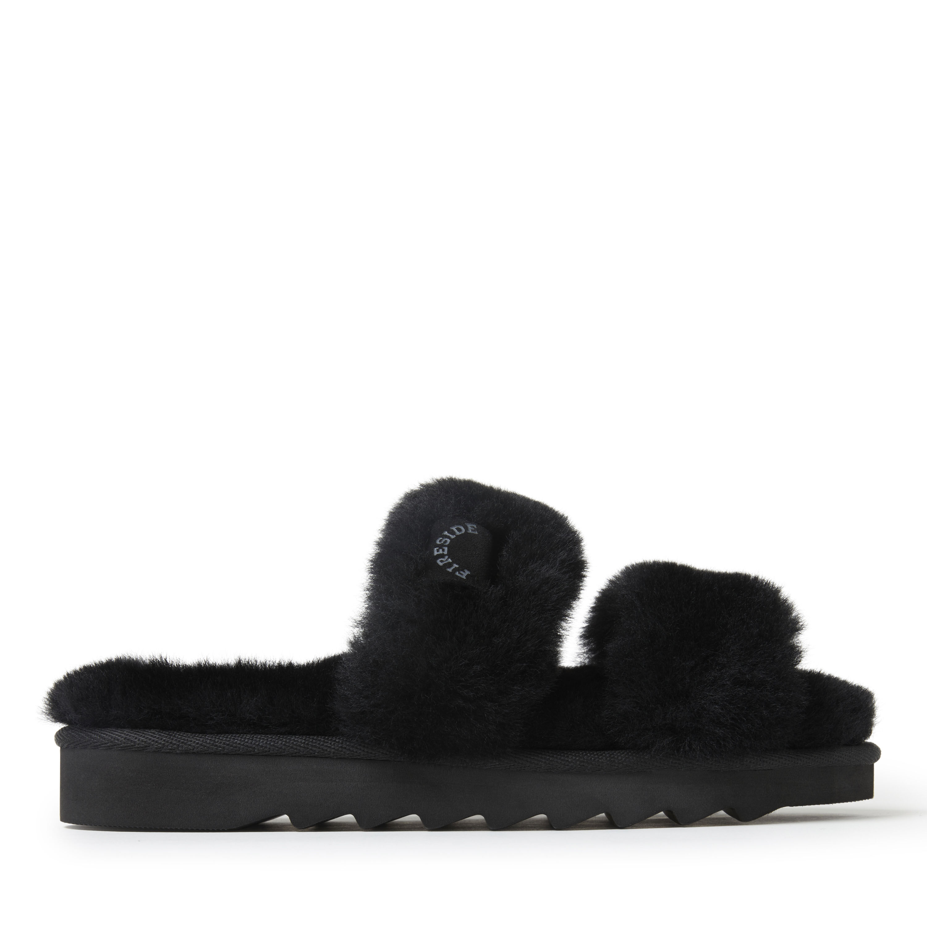 Women's Fireside by Dearfoams Benalla Shearling Double Band Slide