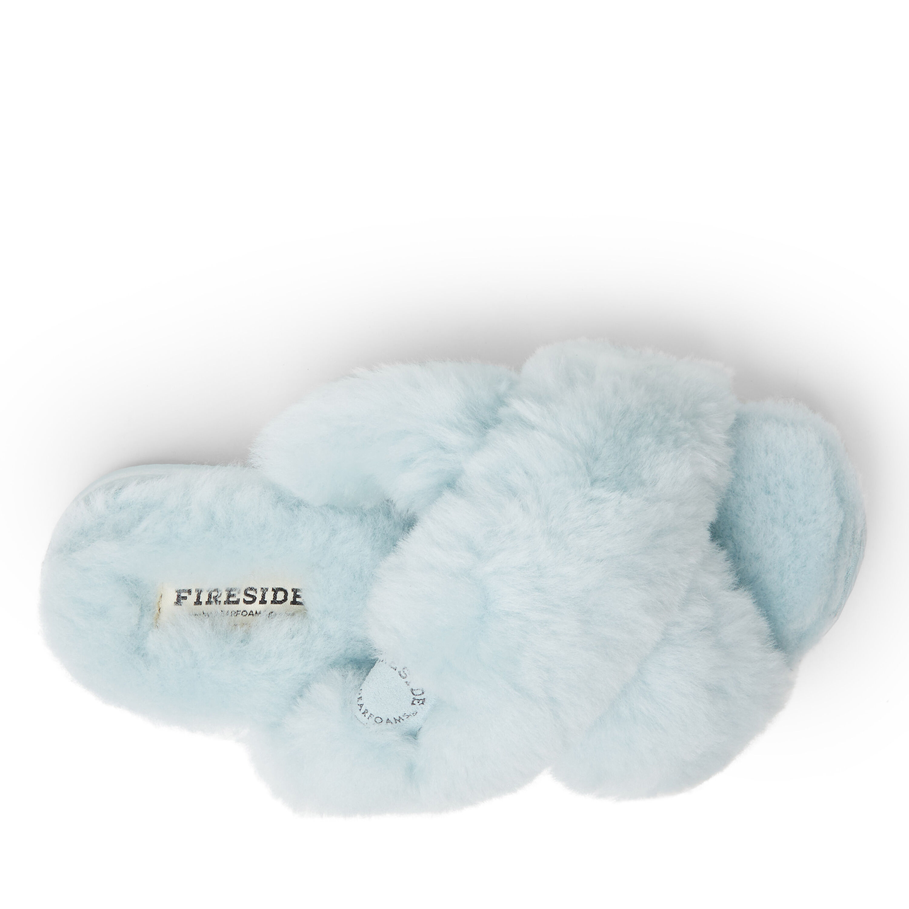 Women's Fireside By Dearfoams New Castle Genuine Shearling Cross Band Slide