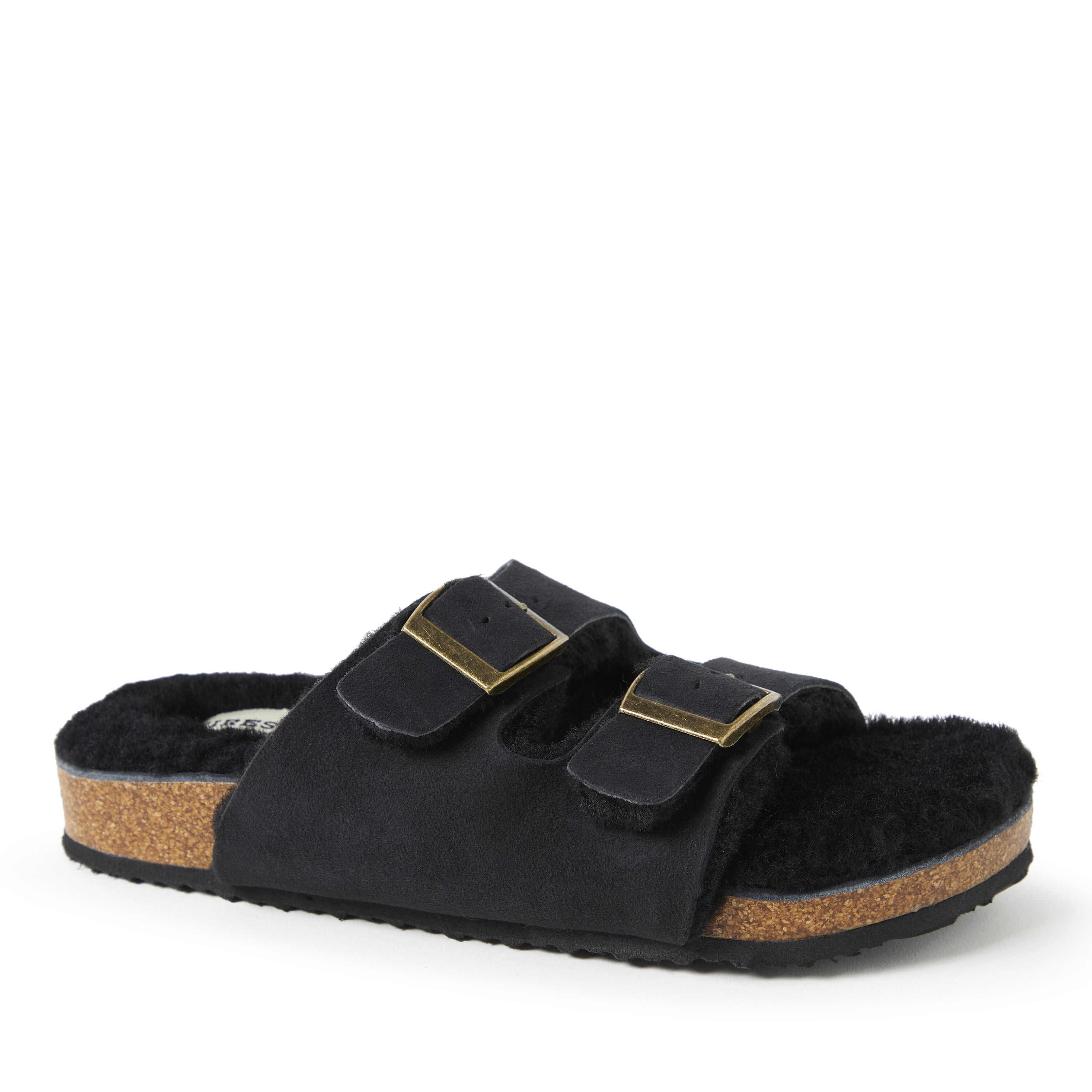 Women's Fireside by Dearfoams Tamworth Cork Molded Footbed Double Band ...