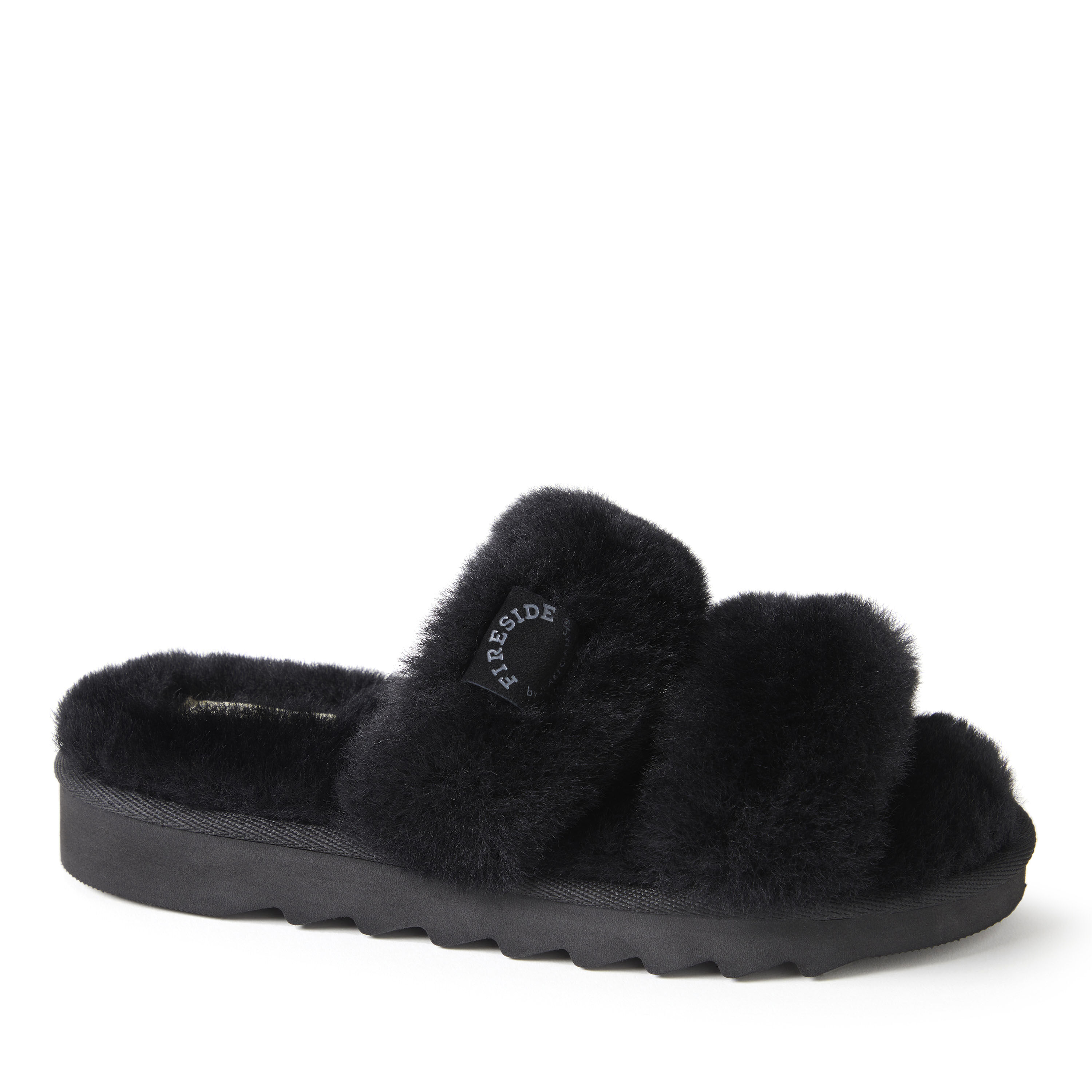 Women's Fireside by Dearfoams Benalla Shearling Double Band Slide